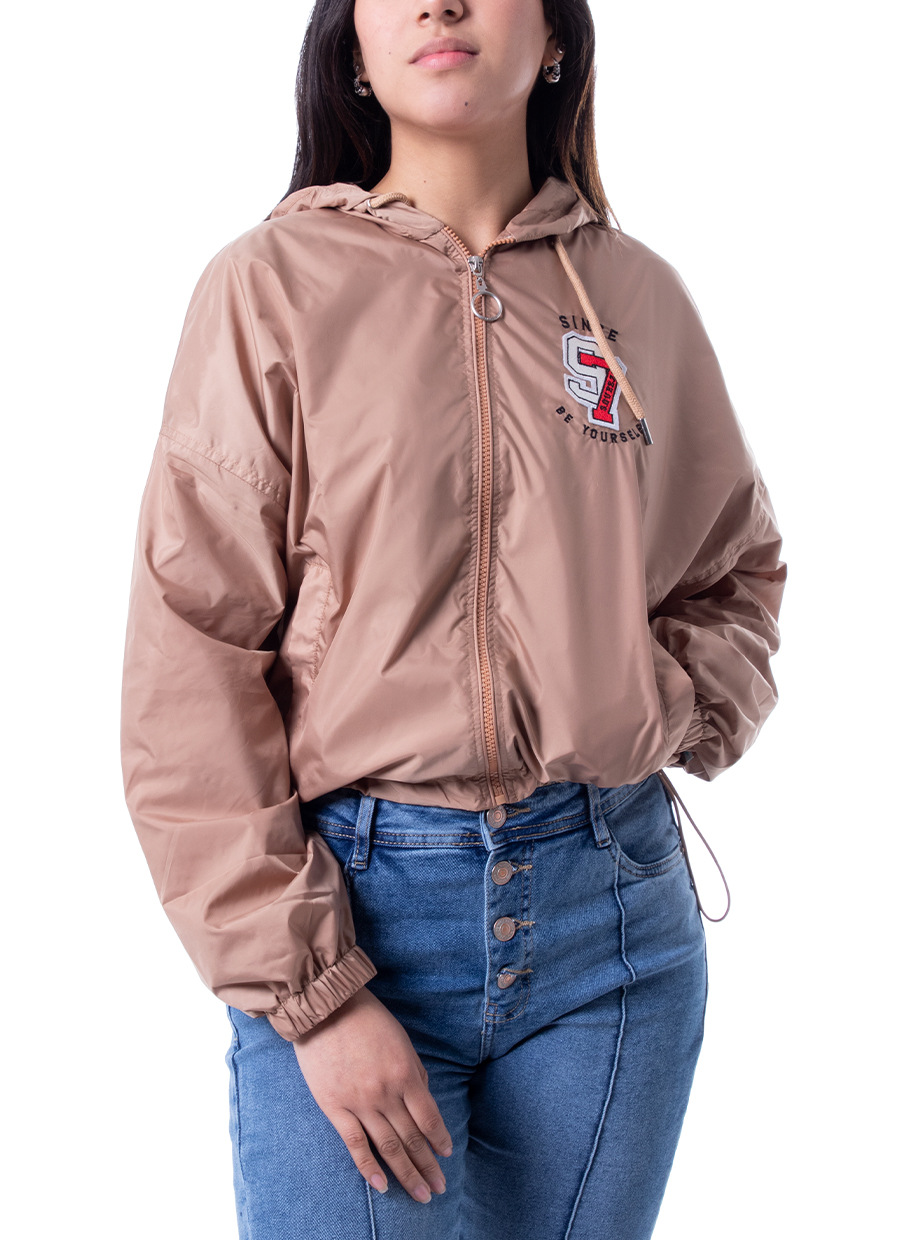 Casaca Nylon C/Cap C/F Kazy Beige | Squeeze