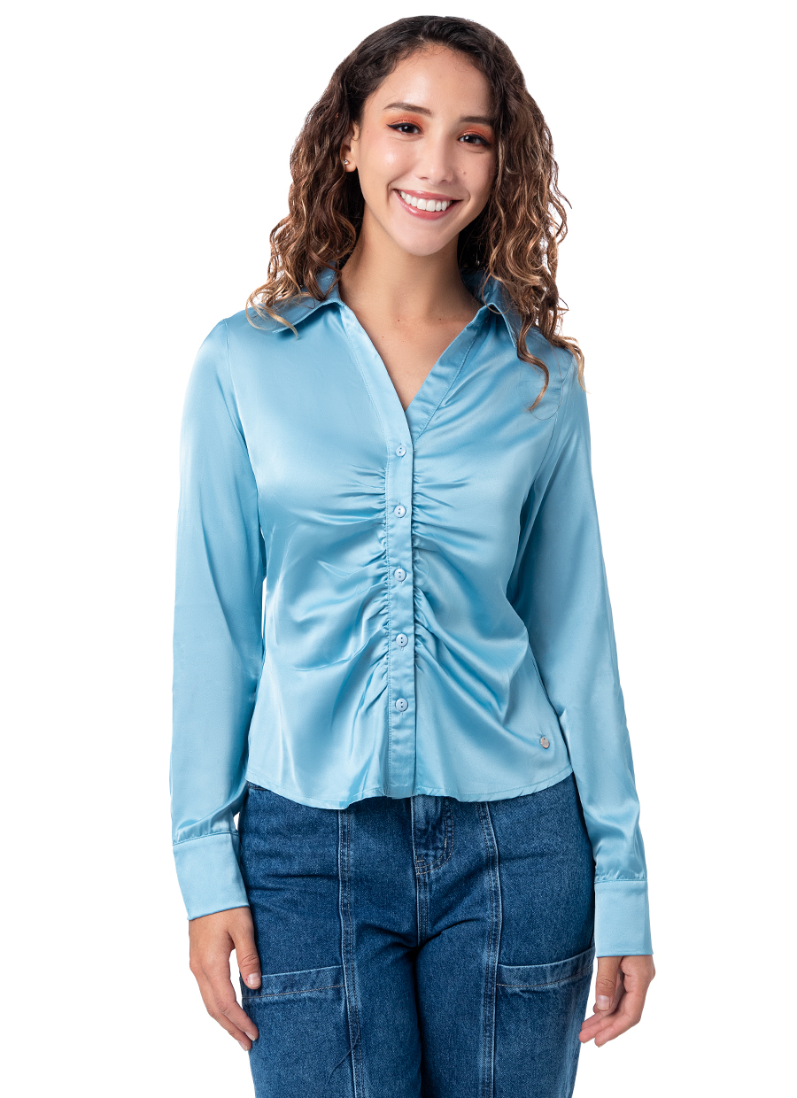 Blusa Seda M/L Makensy Celeste | Squeeze