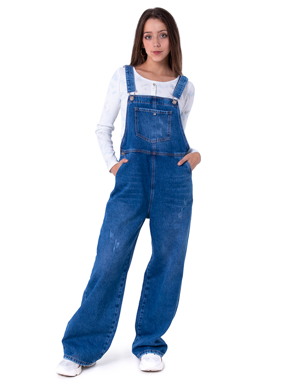 Overall Denim Ring (Wide Leg) Letnia Total Sky Torn | Squeeze
