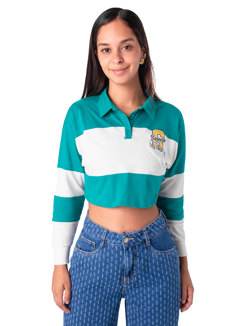 Polo Cropp Jersey M/L Yimy Esmeralda Ivory | Squeeze