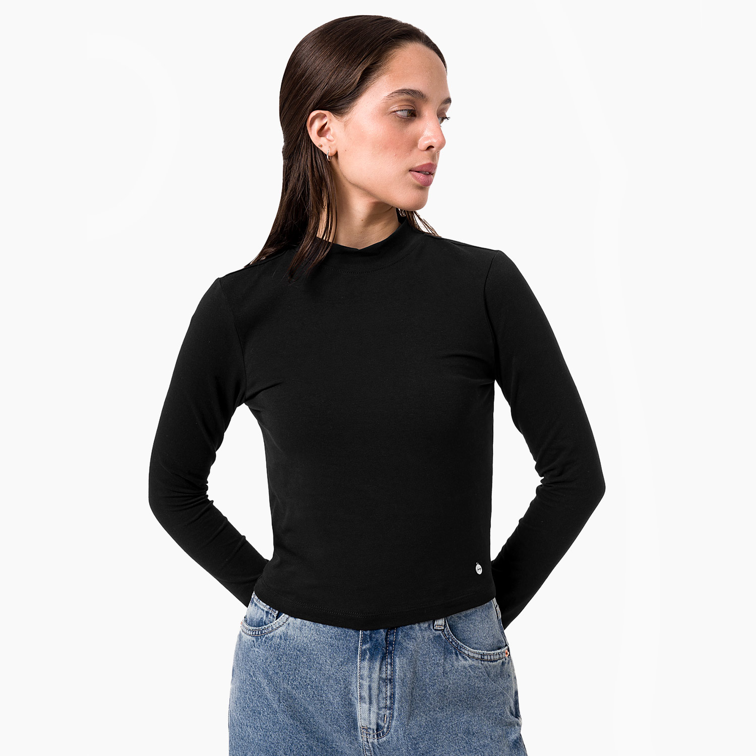 Polo Cropp Jersey Full Lycra M/L Zofhia Negro | Squeeze