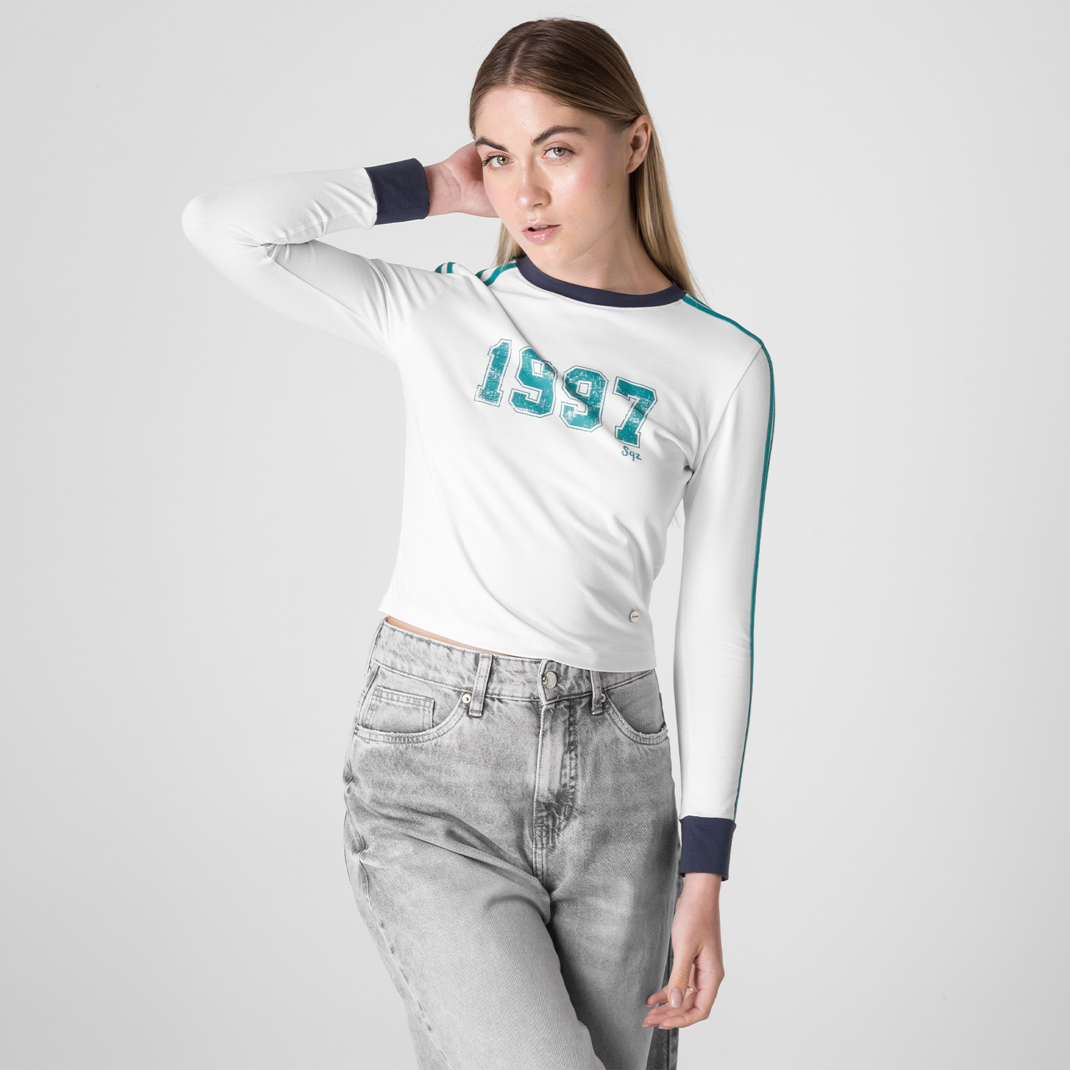 Polo Cropp Jersey Full Lycra M/L Laliza Blanco | Squeeze