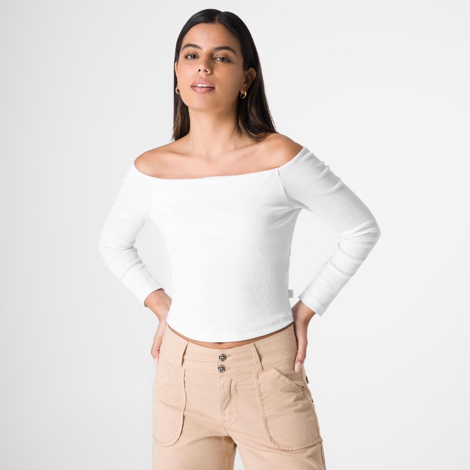 Polo Rib Lycrado M/L Canisha Blanco | Squeeze