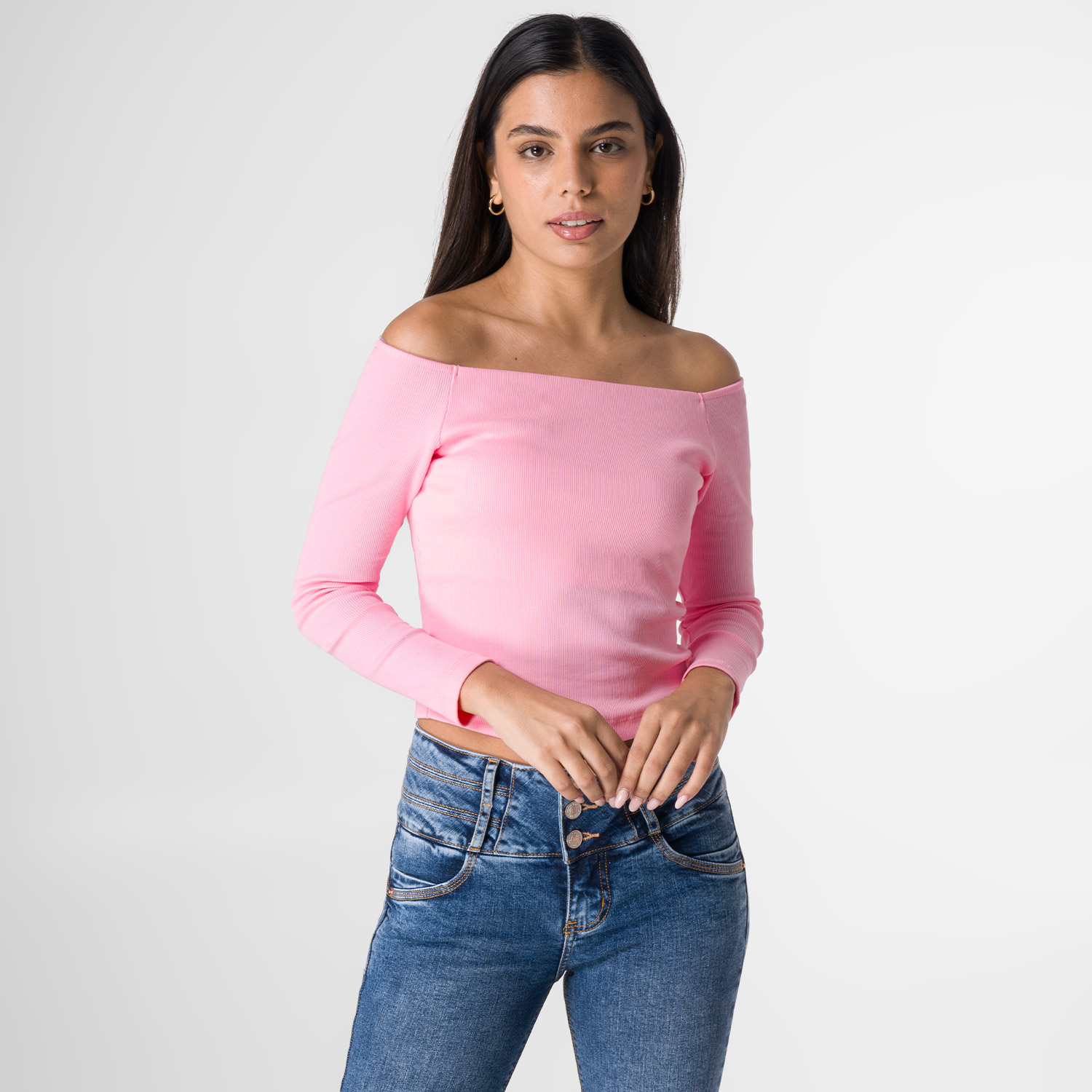 Polo Rib Lycrado M/L Canisha Rosado | Squeeze