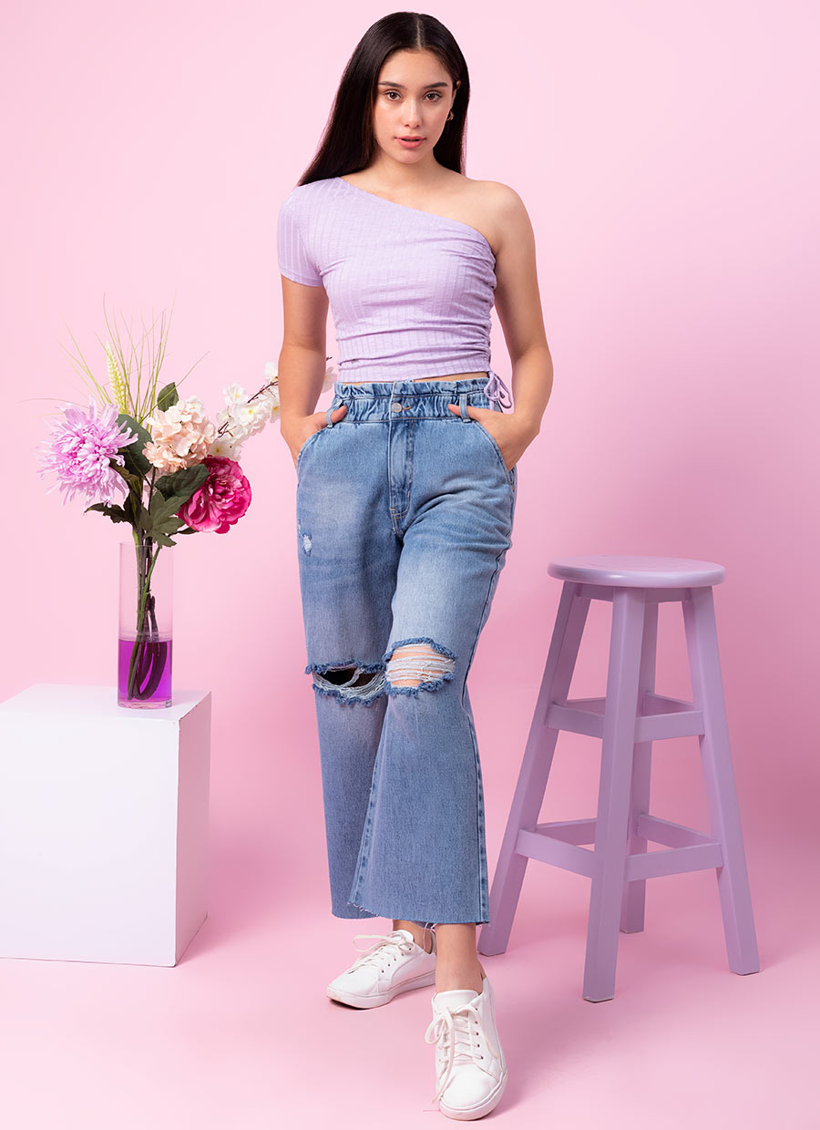 Pantalon Jean Ring Wide Leg Aldara Total Cristal Dstyr | Squeeze