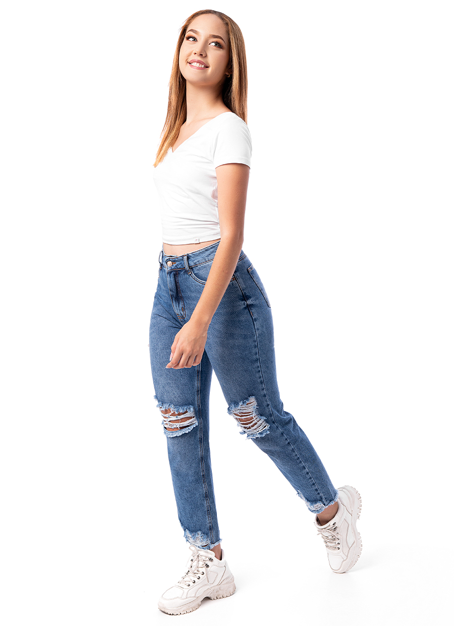 Pantalon Momfit Denim Ring Sclpt Avela T. Cristal Dstyr | Squeeze