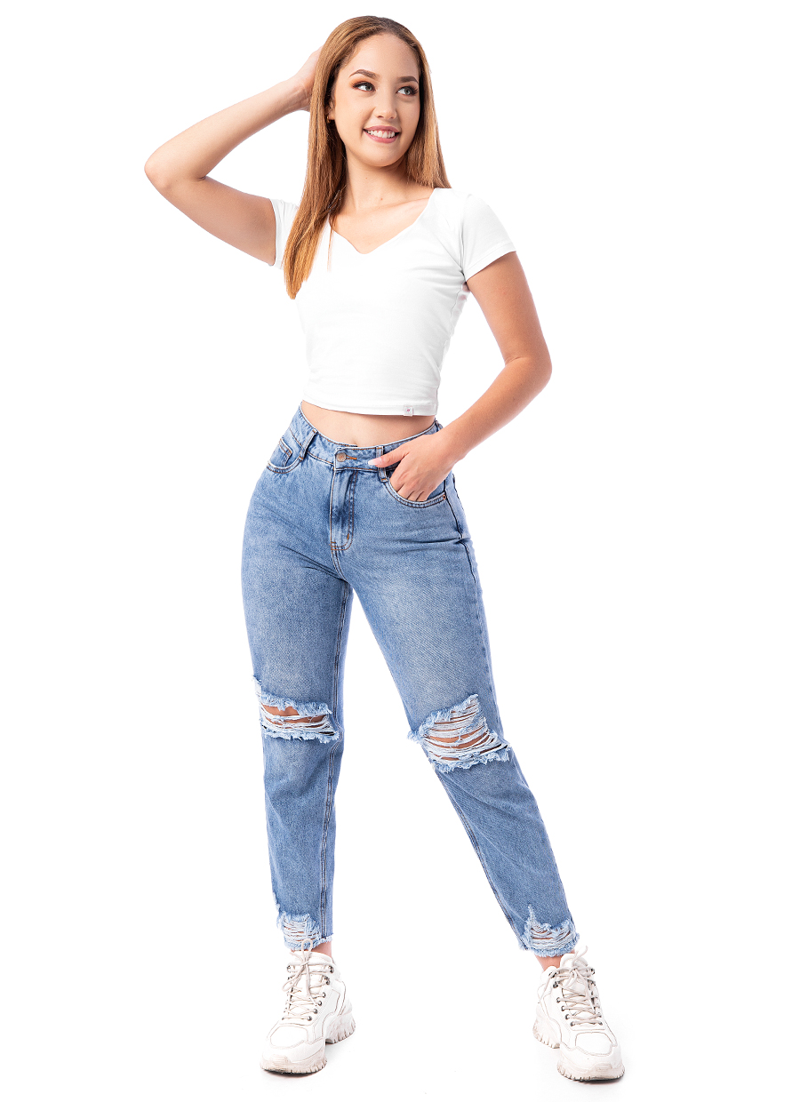 Pantalon Momfit Denim Ring Sclpt Avela T. Sky Dstyr | Squeeze